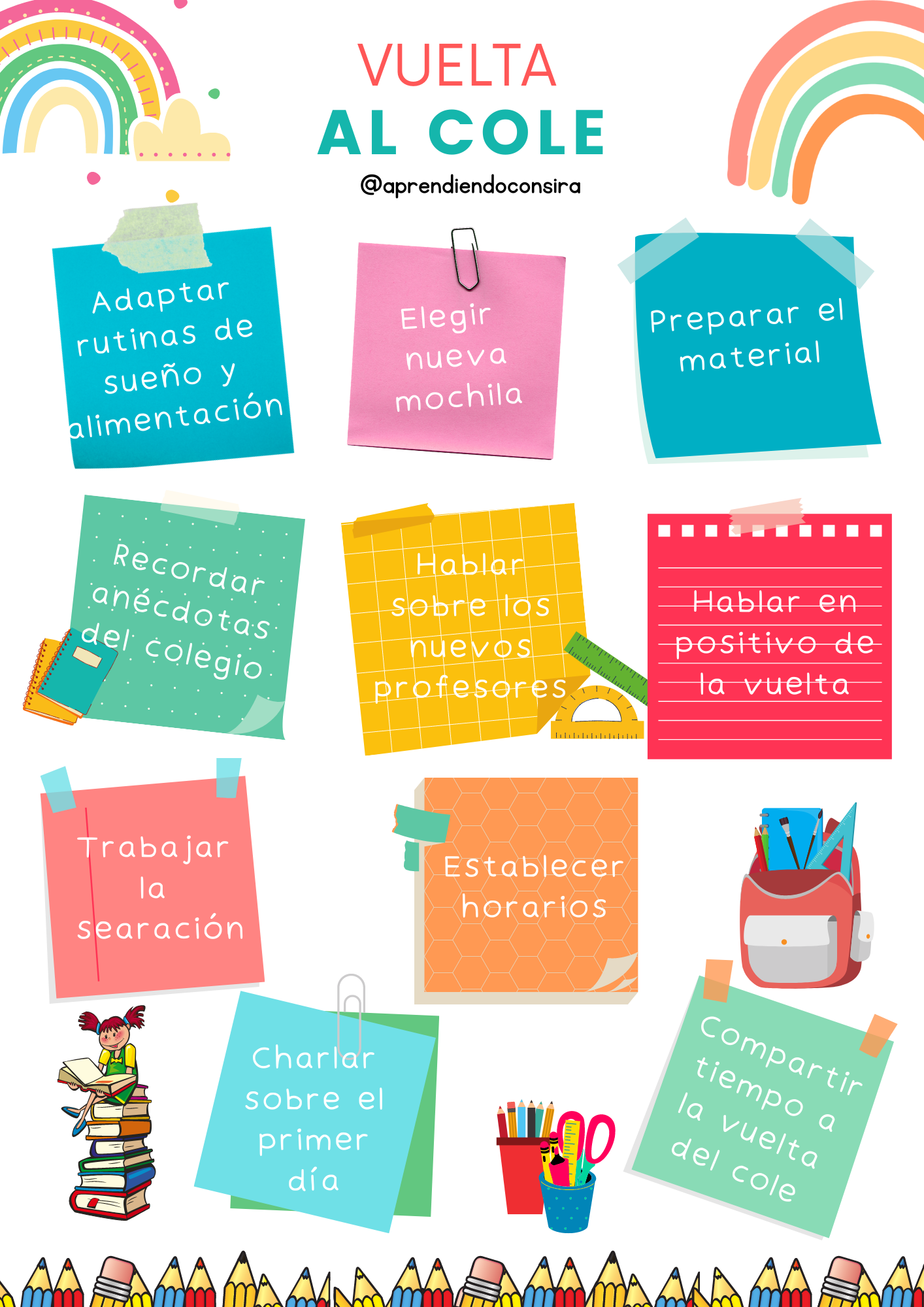 10 consejos para la vuelta al cole - Aprendiendo con Sira