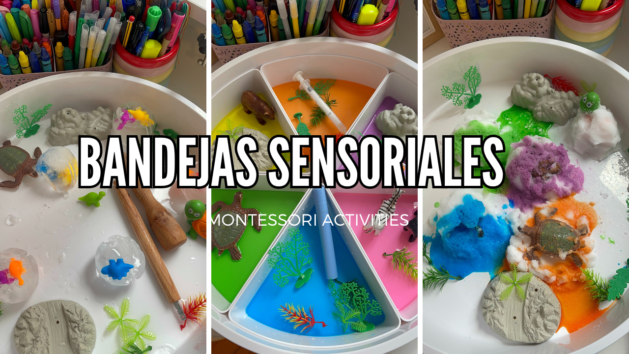 Ideas de bandejas sensoriales Montessori- Aprendiendo con Sira